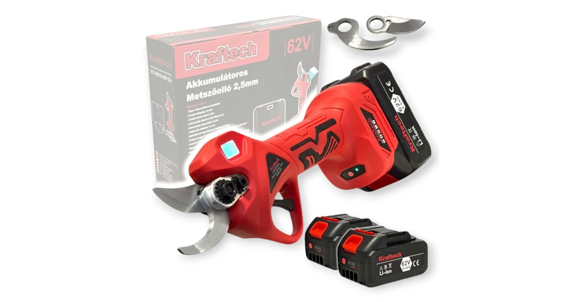 Kraftech Akkumulátoros Metszőolló 2db Akkumulátorral 48V KT-BSCS-6812ix